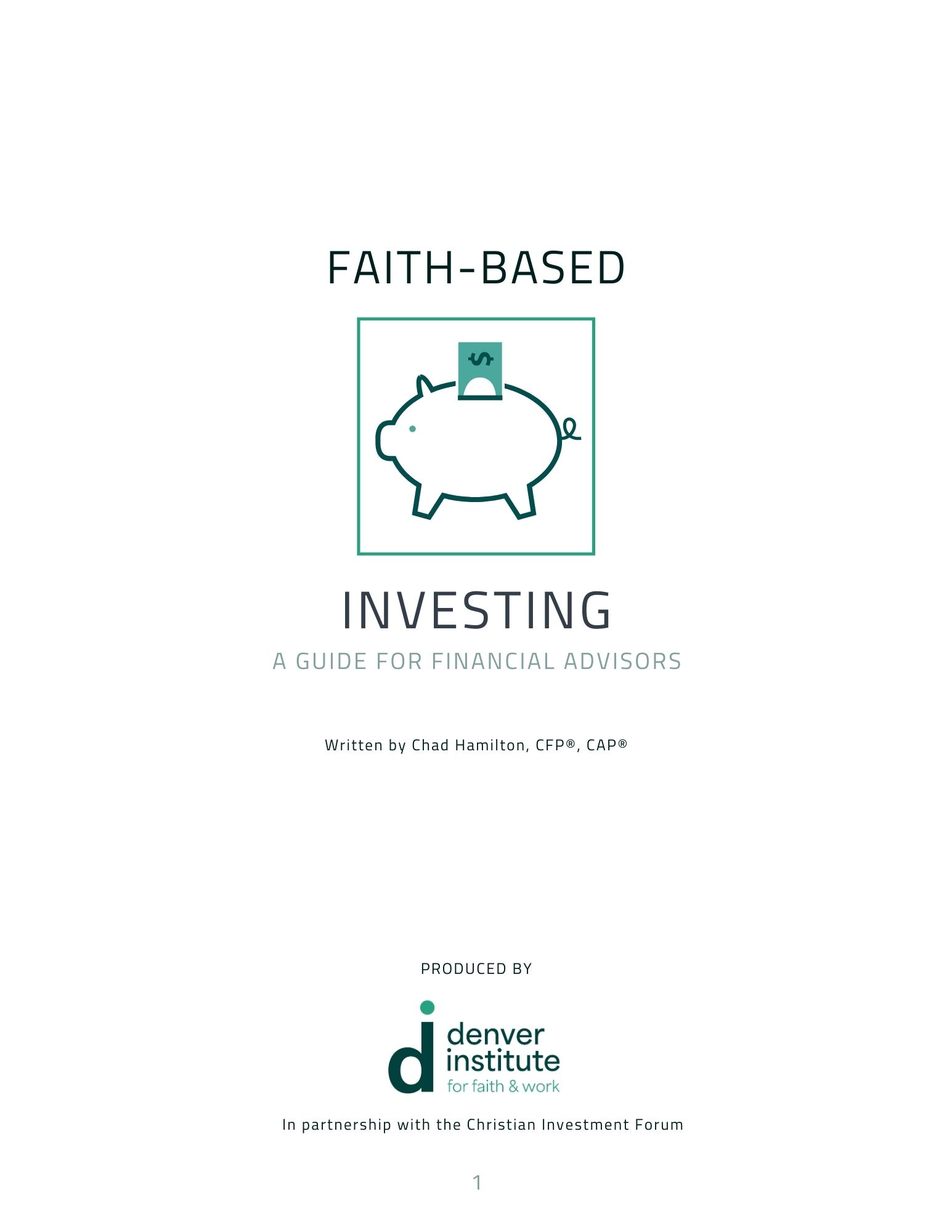 Faith-Based Investing - Denver Institute For Faith & Work